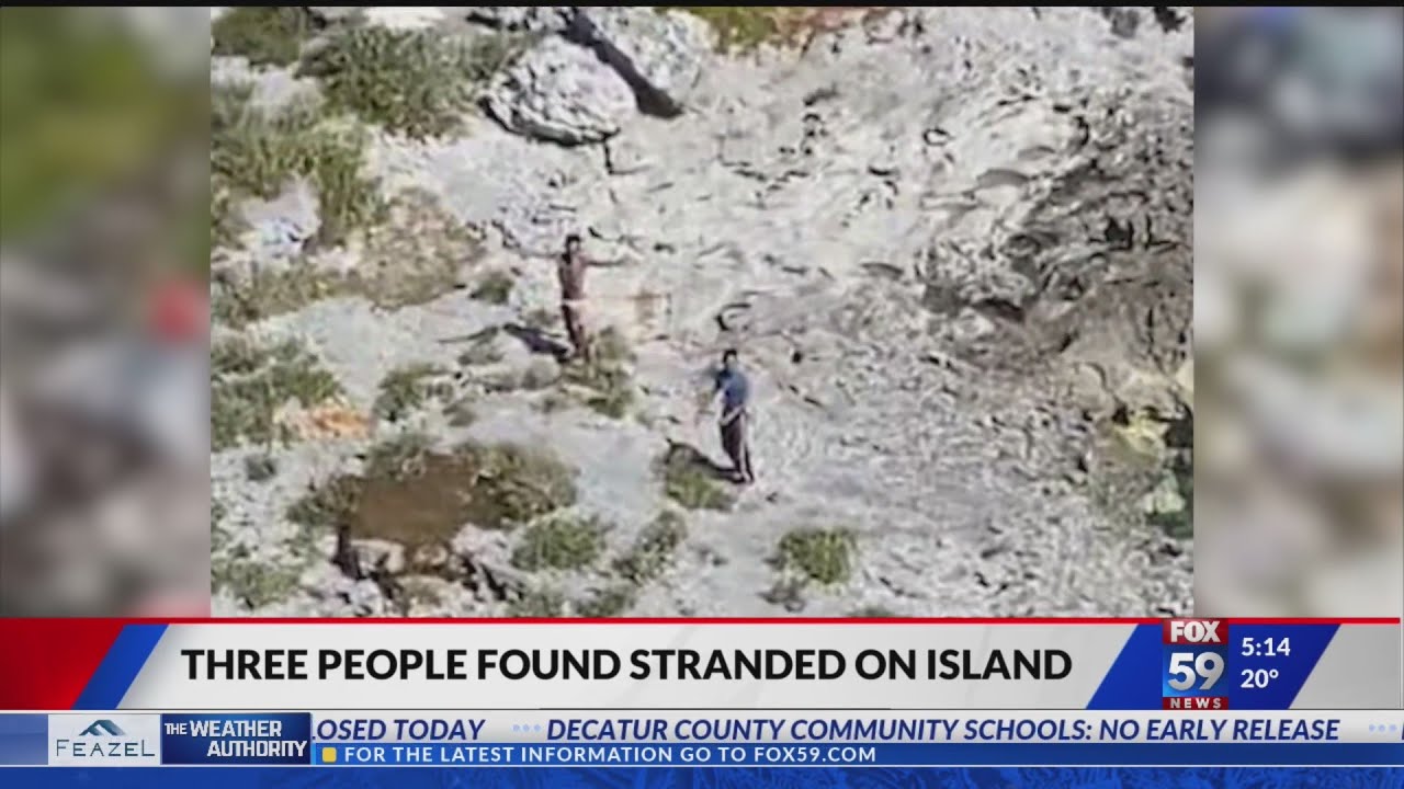 Three people rescued from island in Bahamas - YouTube