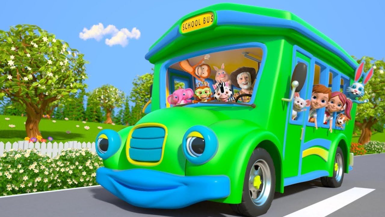 Wheels on the Bus | Kindergarten Nursery Rhymes for Children | Cartoons ...