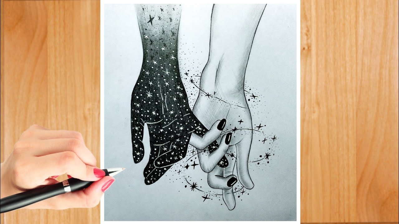 Promise Day Drawing | Step By Step | Holding Hands Drawing | Promise ...