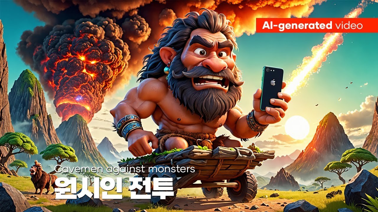 원시인 전투(Battle of the Cavemen and Monsters) - YouTube