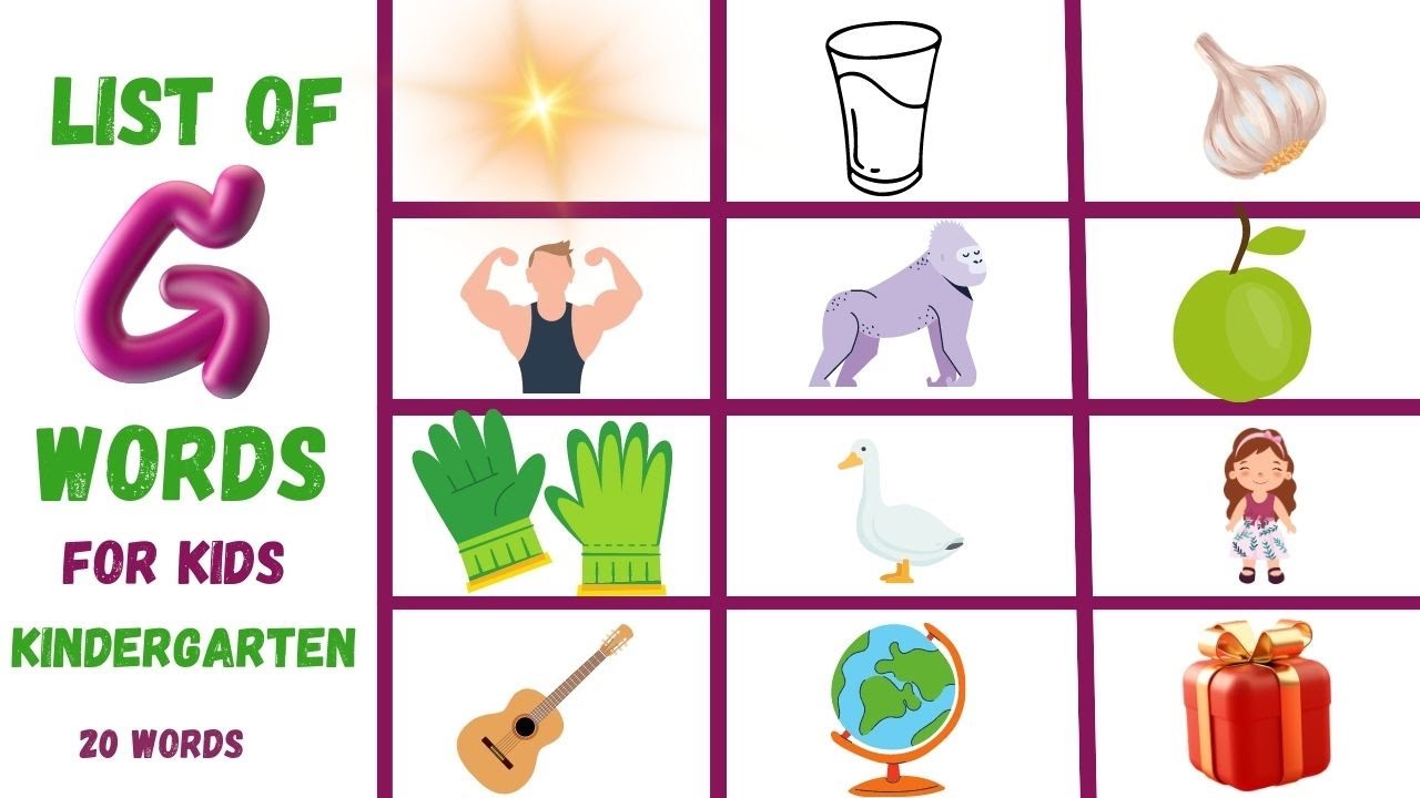 Alphabets for kids | G Words for Kids | Learning Alphabet ...