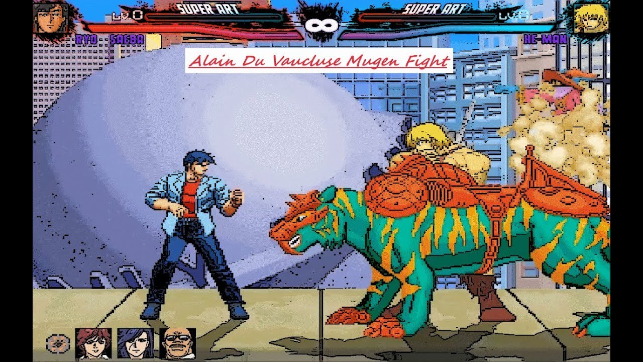 Mugen : Ryo Saeba (City Hunter) Vs He-man (My Battle) - YouTube