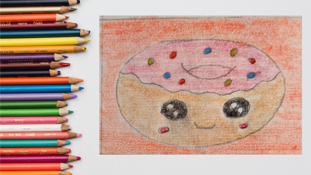 how to draw kawaii donut 🍩/ easy drawing for kids step by step/ drawing ...