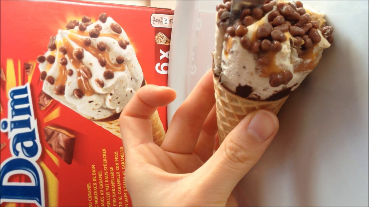 Ice Cream Cone DAIM cut in two / Satisfying video / ASMR - YouTube