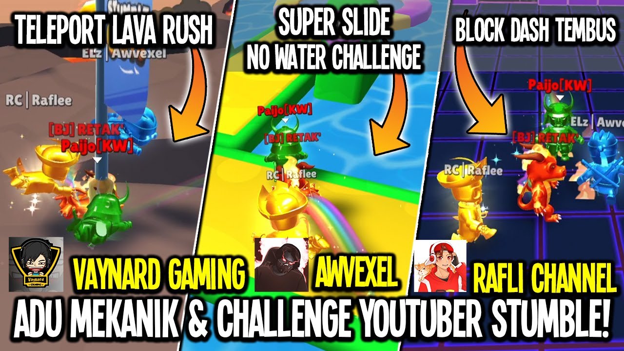 ADU TRICK STUMBLE GUYS BERSAMA VAYNARD, RAFLI & AWVEXEL! SERU BANGET ...