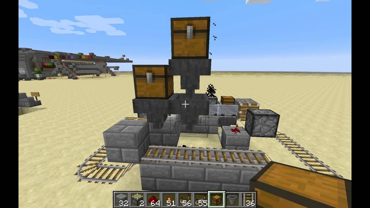 Minecraft Item Transport with Minecarts without Booster Rails - YouTube