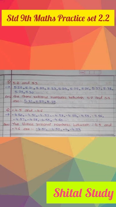 Std 9th maths part 1 chapter 2 Real numbers practice set 2.2| #shorts #Shitalstudy #std9 #maths ...