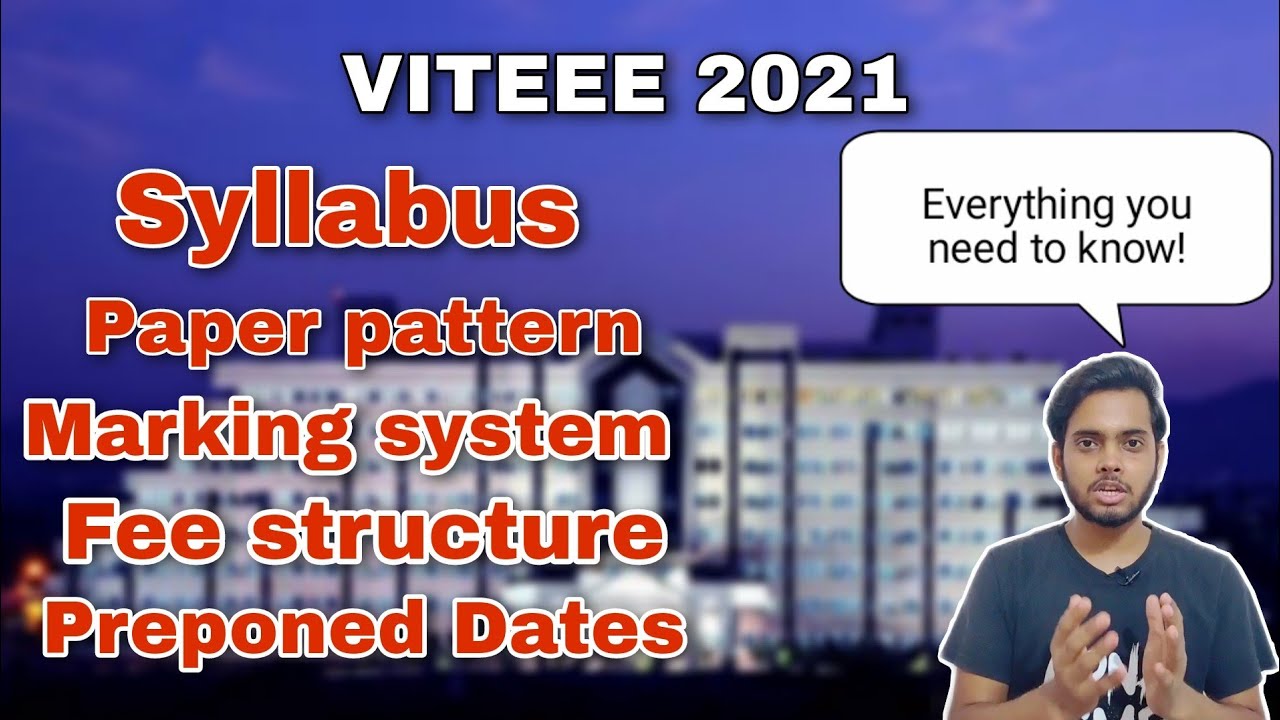 VITEEE 2021| Syllabus| Exam pattern| Marking scheme| Fee structure ...