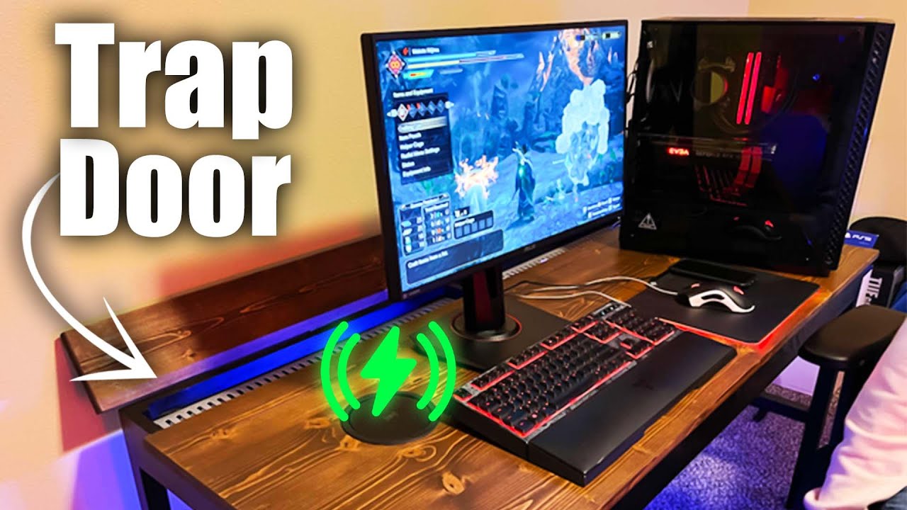 How to Build a Desk | Hidden Wires, Wireless Charging + More - YouTube