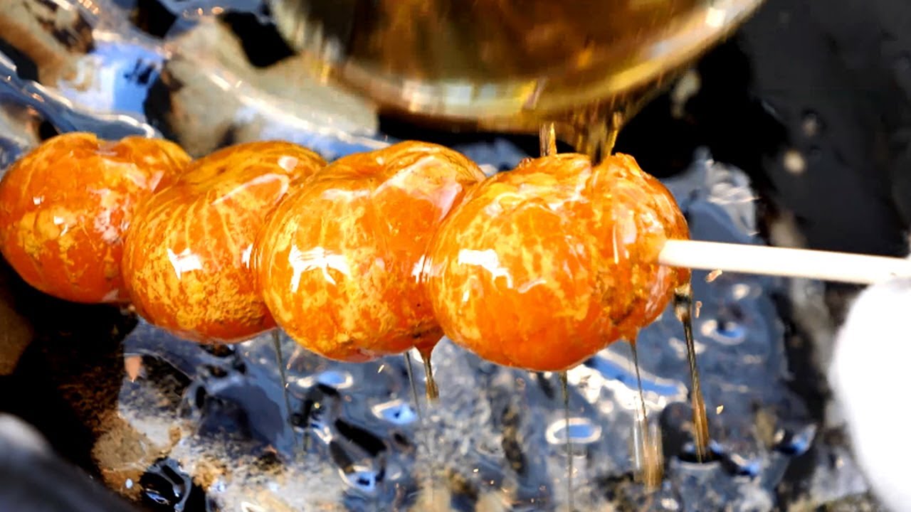 감귤 탕후루 원조집, 홍대 / tangerine Tanghuru Fruit candy / korean street food ...