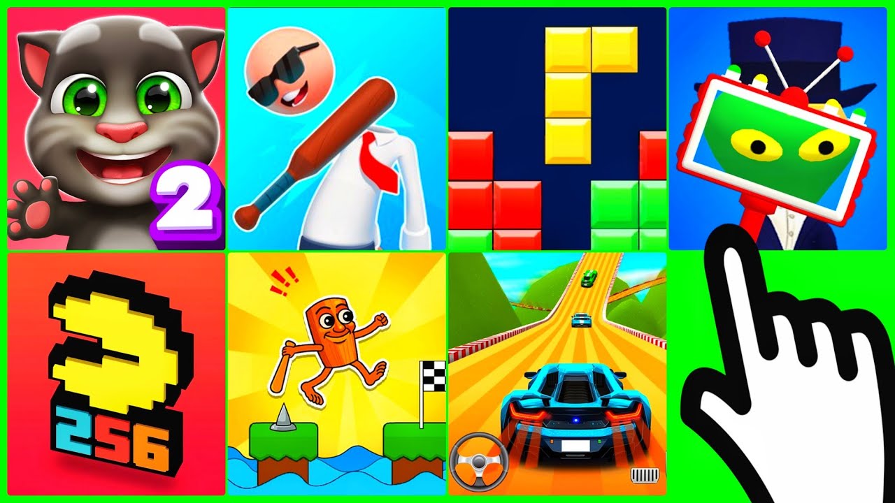 Talking Tom 2, Pacman 256,Crazy Office,Block blast,Find the Alien,Car ...