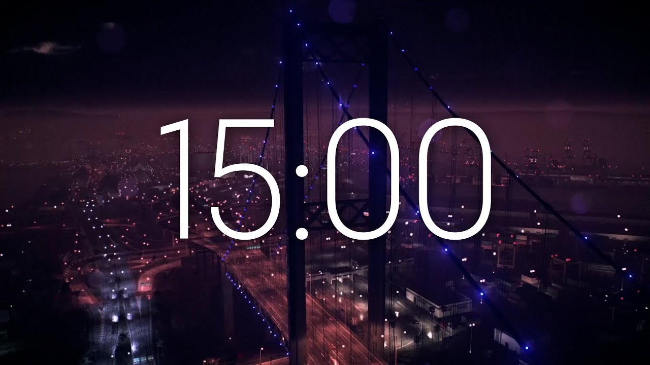 15 Minute Timer | Night Bridge Background | Relax Music - YouTube