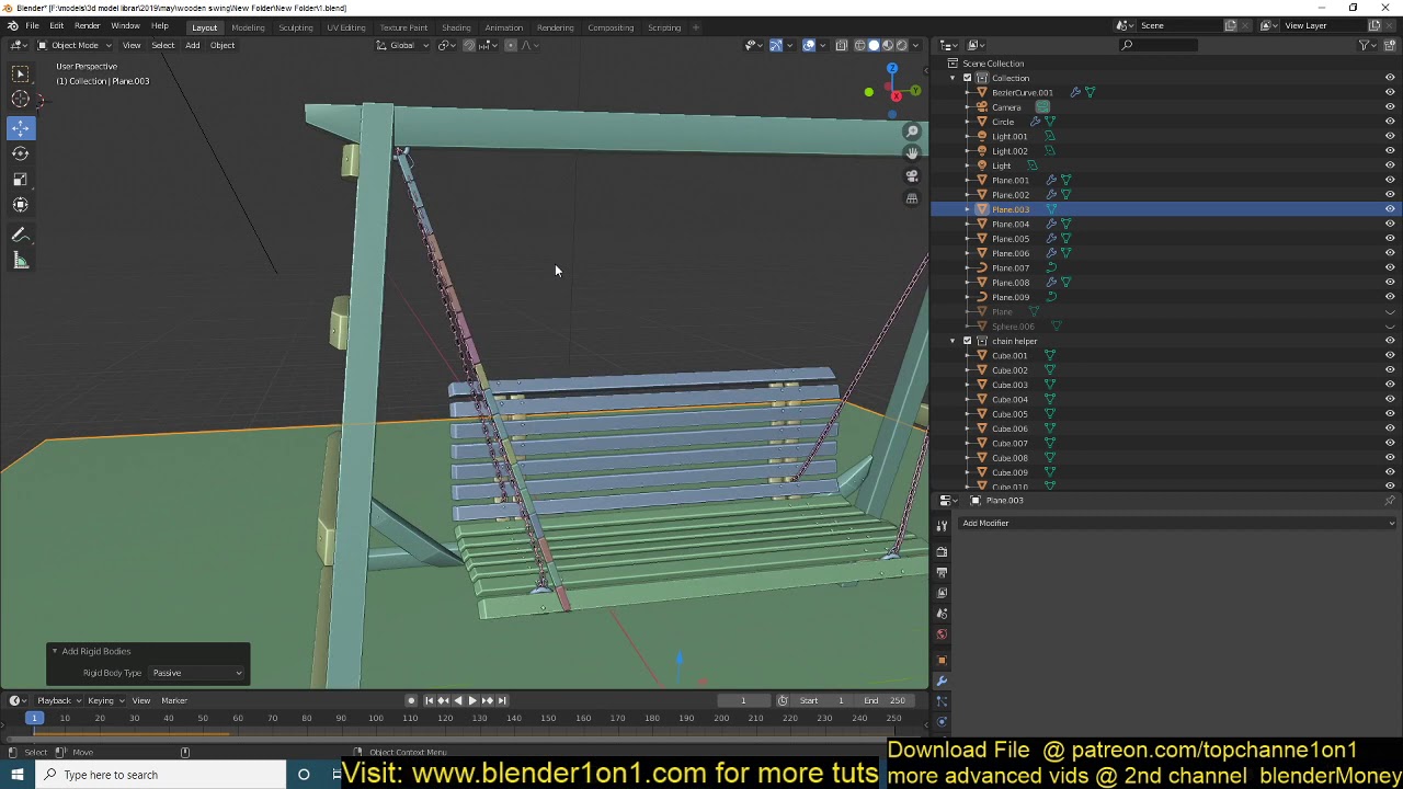 how to animate a guy on a swing in blender 2.8 part 1 - YouTube