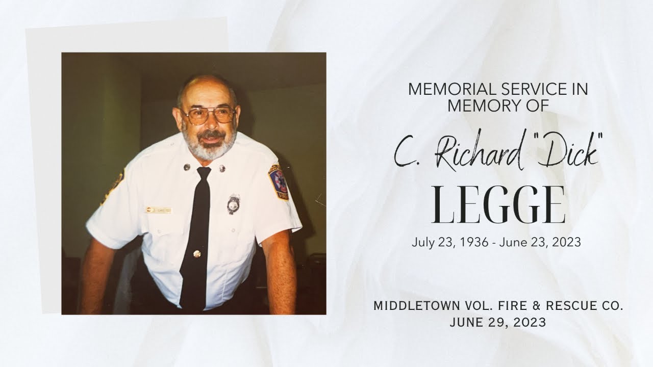 Memorial Service for C. Richard "Dick" Legge - YouTube
