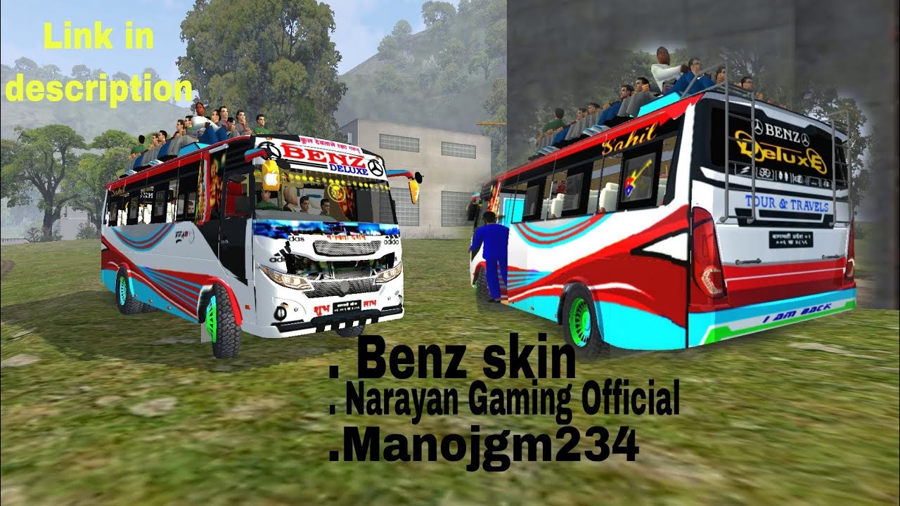 Benz bus skin mod for bussid (Narayan Gaming Official) - YouTube