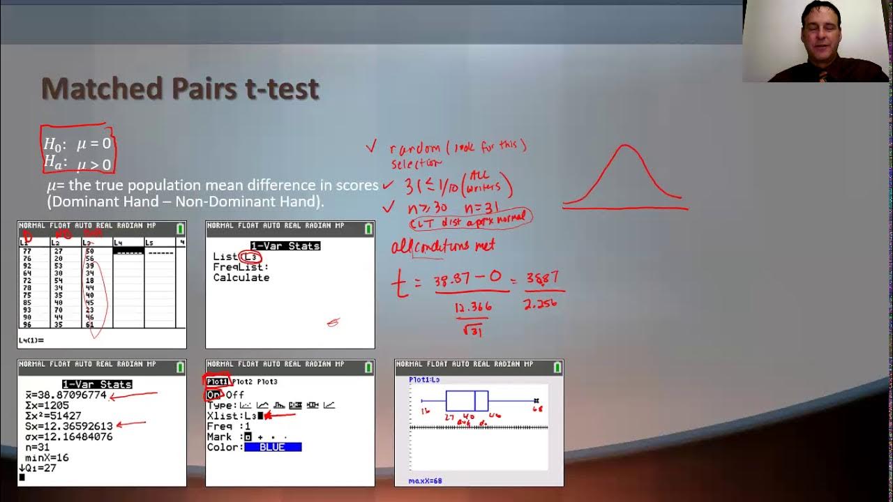 AP Statistics Matched Pairs ttest Rothery - YouTube