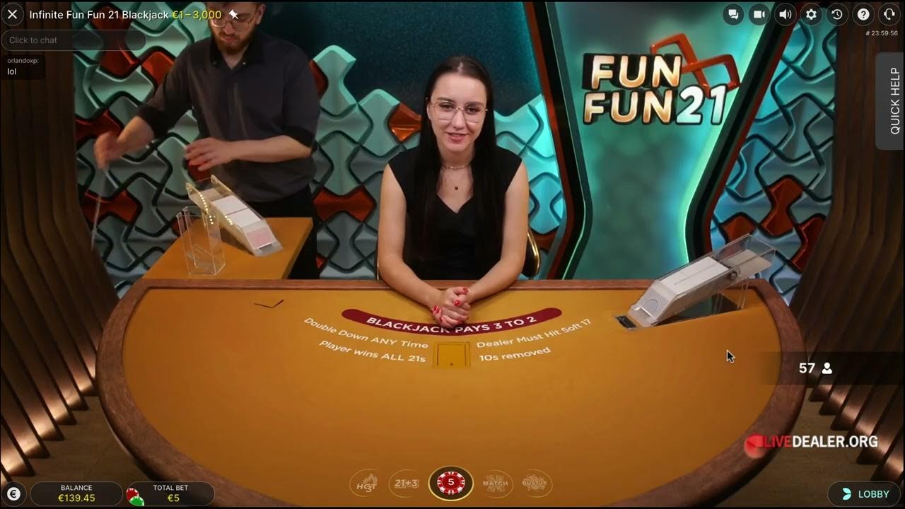 Infinite Fun Fun 21 Blackjack from Evolution - YouTube