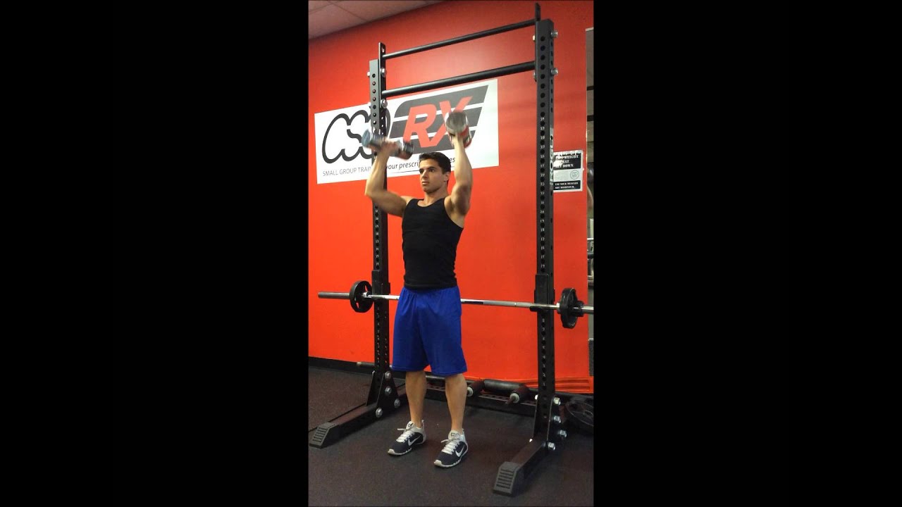 Dumbbell overhead press: neutral grip - YouTube