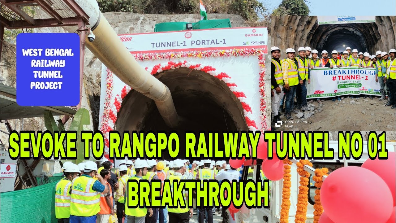 sevoke to rangpo railway line breakthrough Sikkim railway project ssnr ...