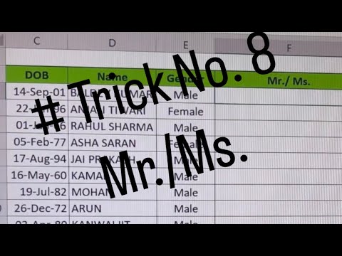 Trick No. 8 || How to Apply Mr./ Ms. before Name in Bulk Data ...