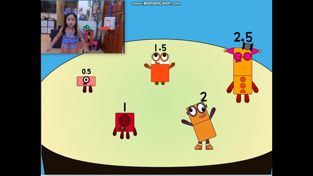 Numberblocks halves with my sister's mimic dance steps - YouTube