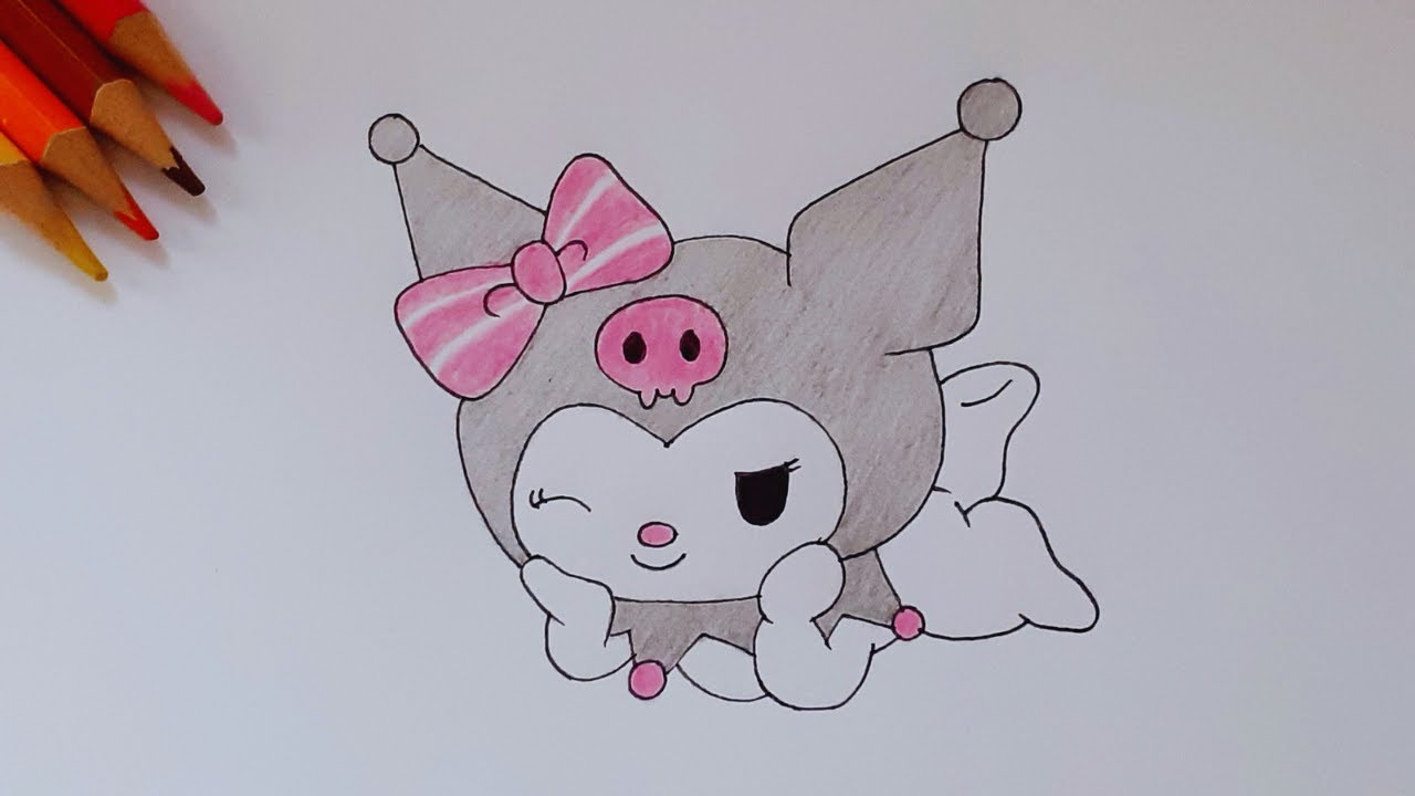 How to draw kuromi easy||sanrio charmmy kitty - YouTube