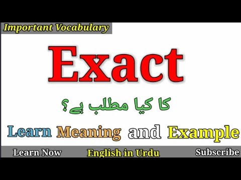 Exact Meaning in Urdu - YouTube