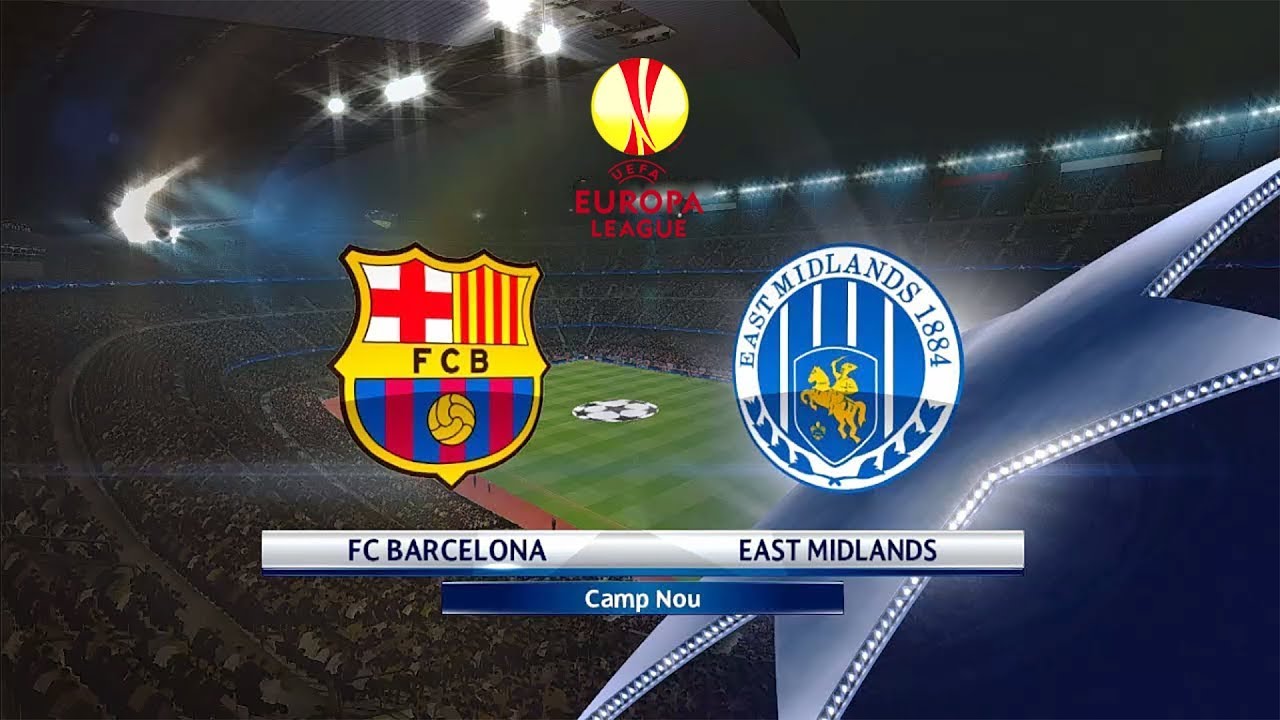PES 2017 Gameplay UEFA Europa League (Barcelona VS East Midlands) - YouTube