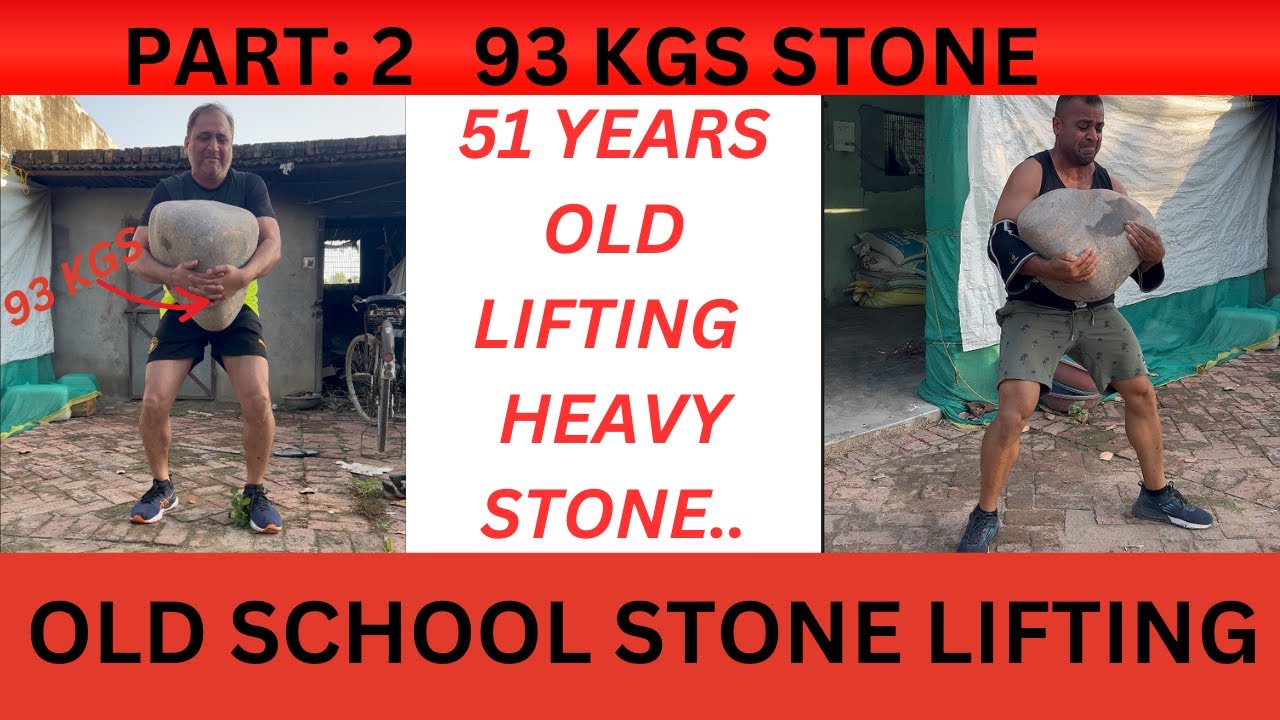 93KGS STONE LIFT BY 51 YEAR OLD...OLD SCHOOL PART 2 - YouTube