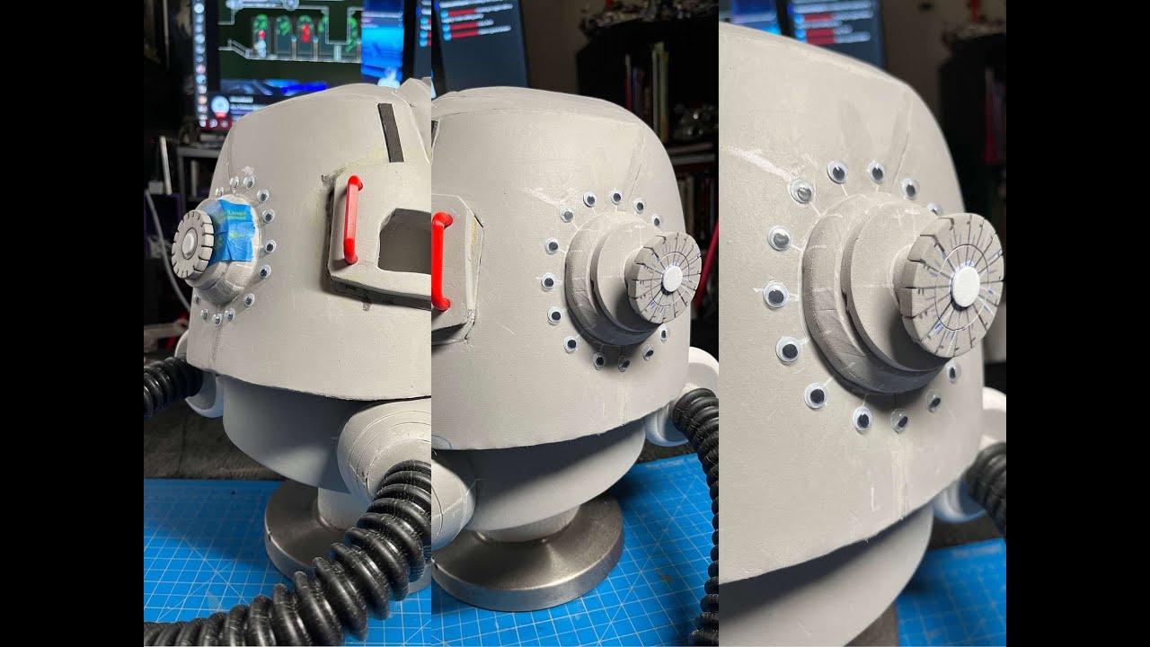 Building a T-45 Power Armor helmet from Fallout! Part 6. - YouTube