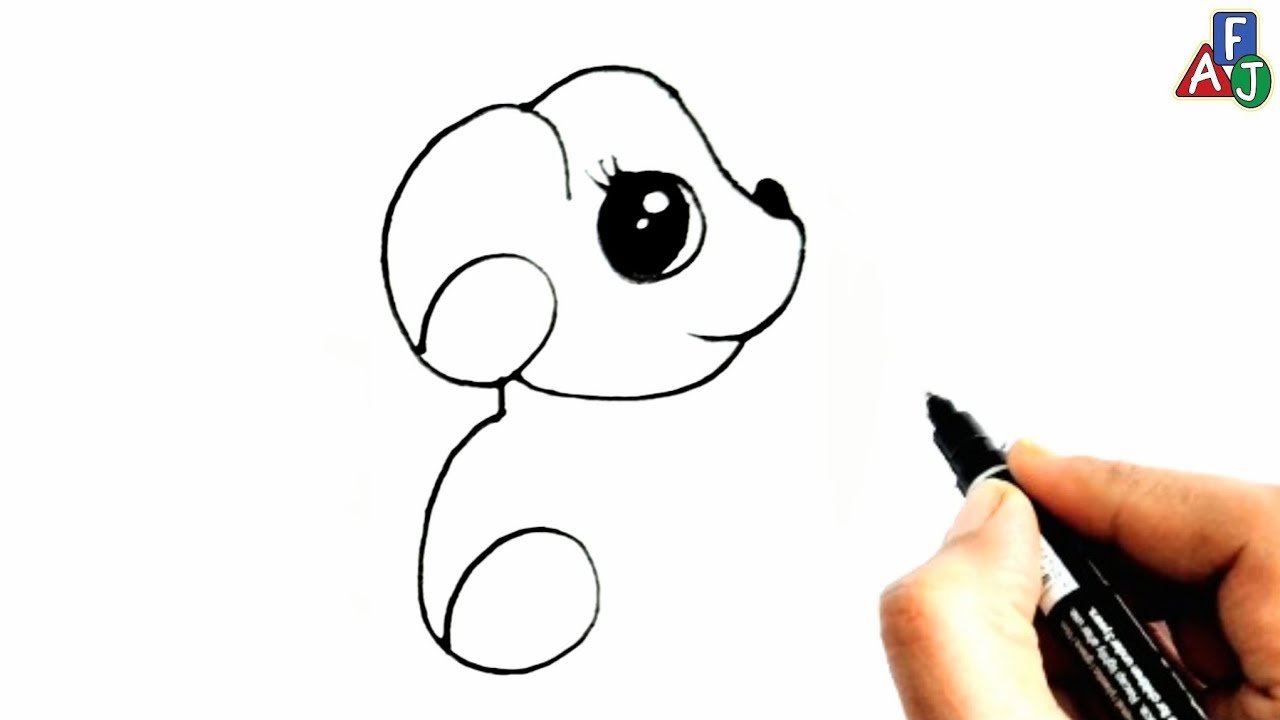 Dog Drawing Video For Beginners | How To Draw A Cute Dog Very Easy ...