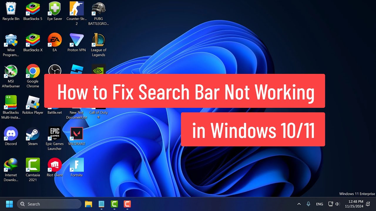 How to Fix Search Bar Not Working in Windows 10/11(2024) - YouTube