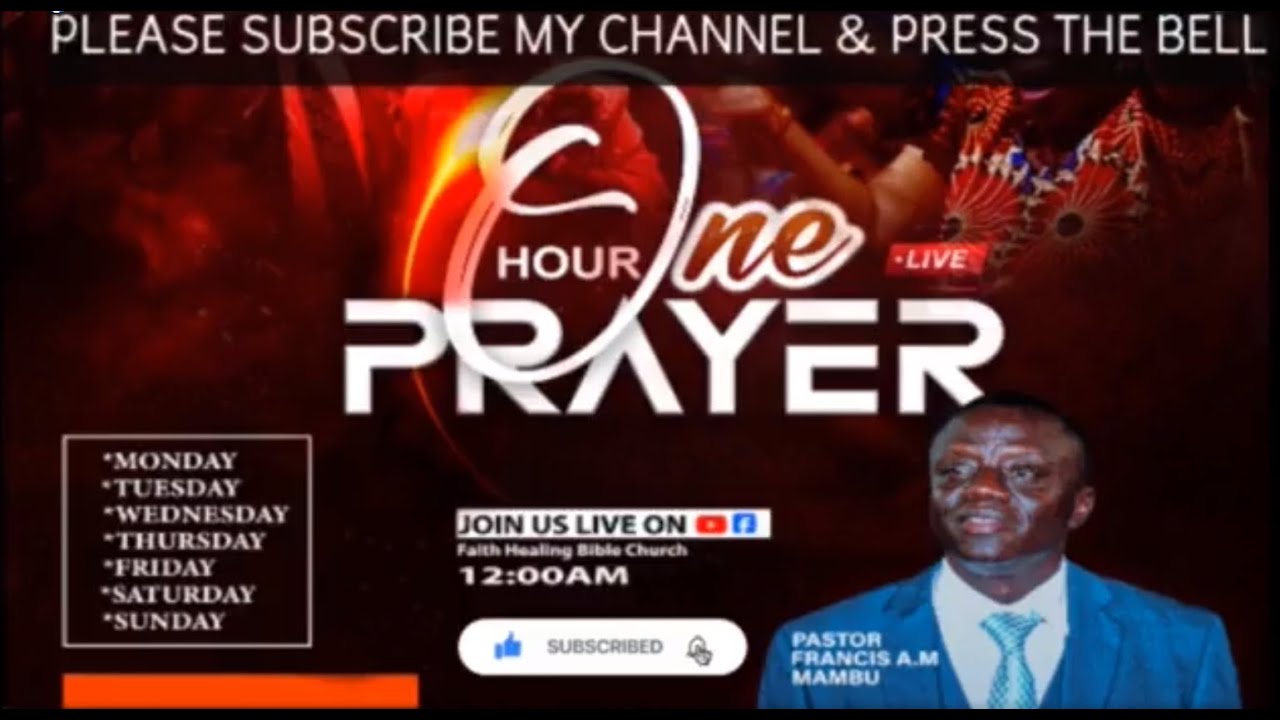 One-Hour Prayer Session - With Pst. Francis A.M. Mambu (7/01/2023 ...
