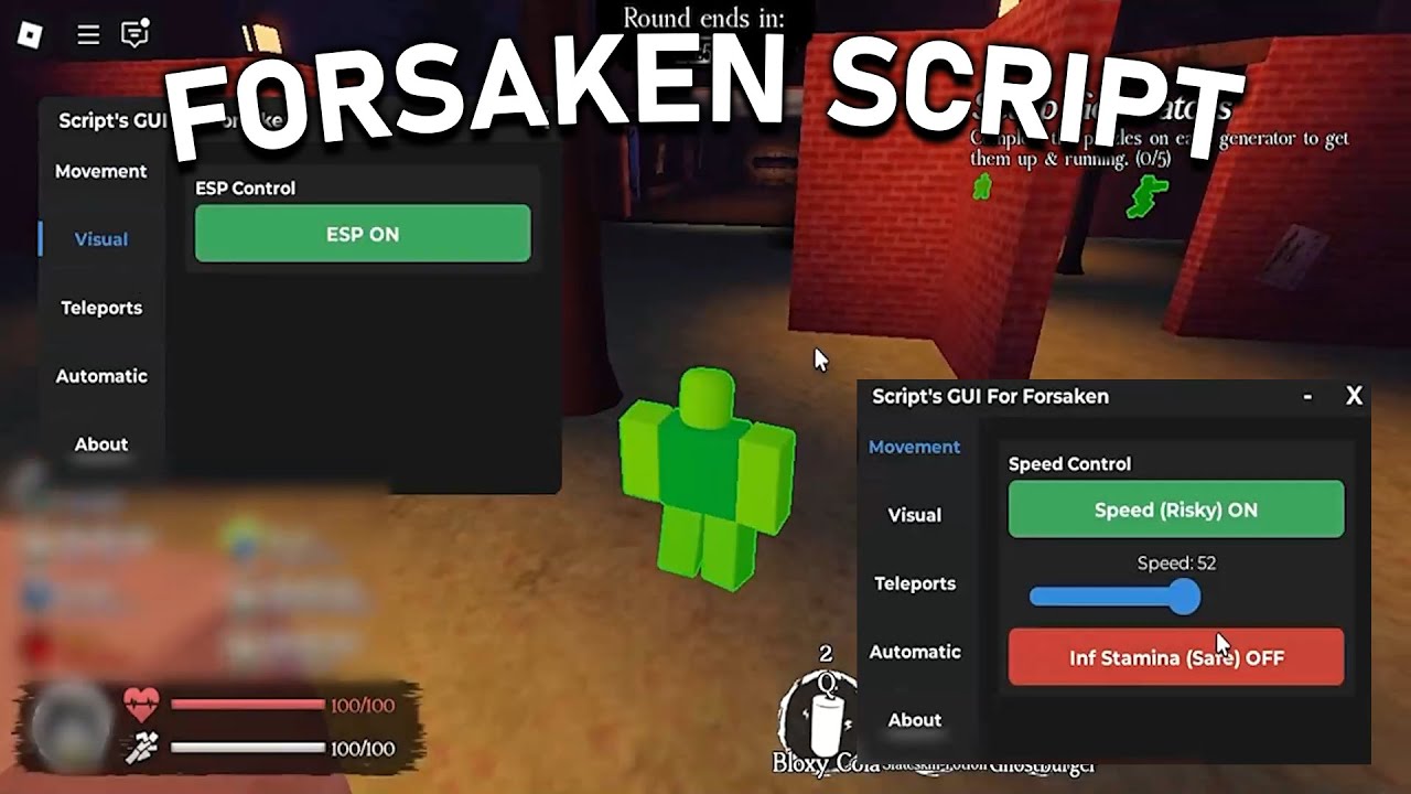 Forsaken Script - (ESP, Inf Stamina, Puzzle Solver, Walkspeed) - YouTube