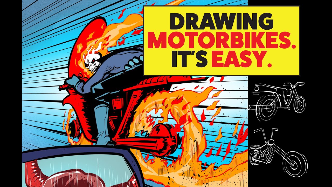 How to Digitally Draw a Believable Motorcycle using Photoshop - YouTube