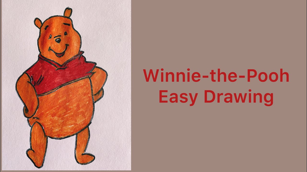 How to draw easy Winnie-the-Pooh drawing for beginners /Disney ...