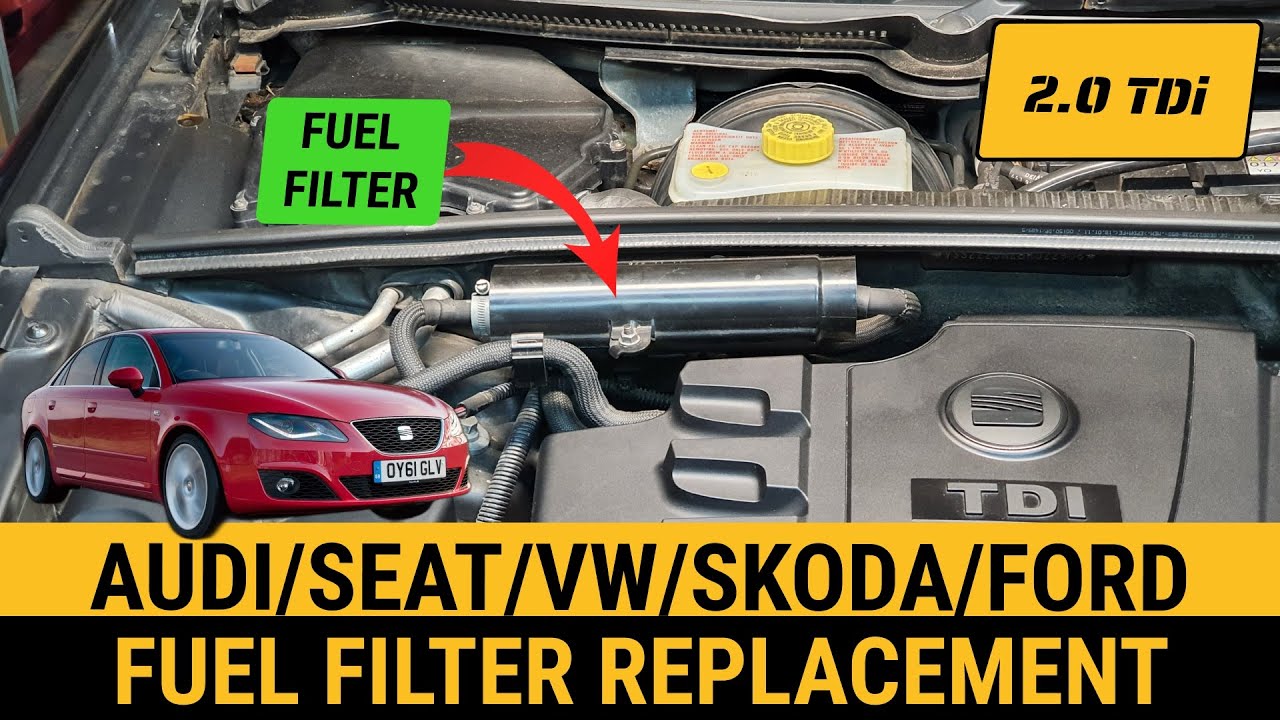 How to change replace fuel filter on 2.0tdi Seat Exeo Audi A4 A3 A5 A6 ...