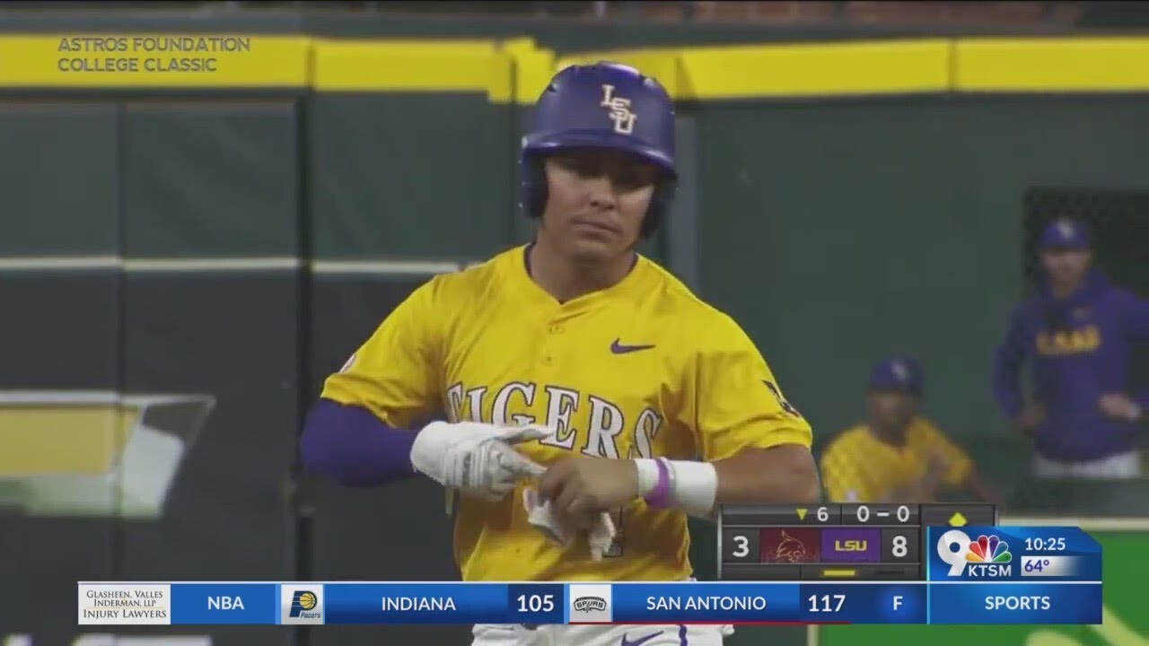 Steven Milam goes 3-for-4 in LSU's 10-5 win over Texas State - YouTube