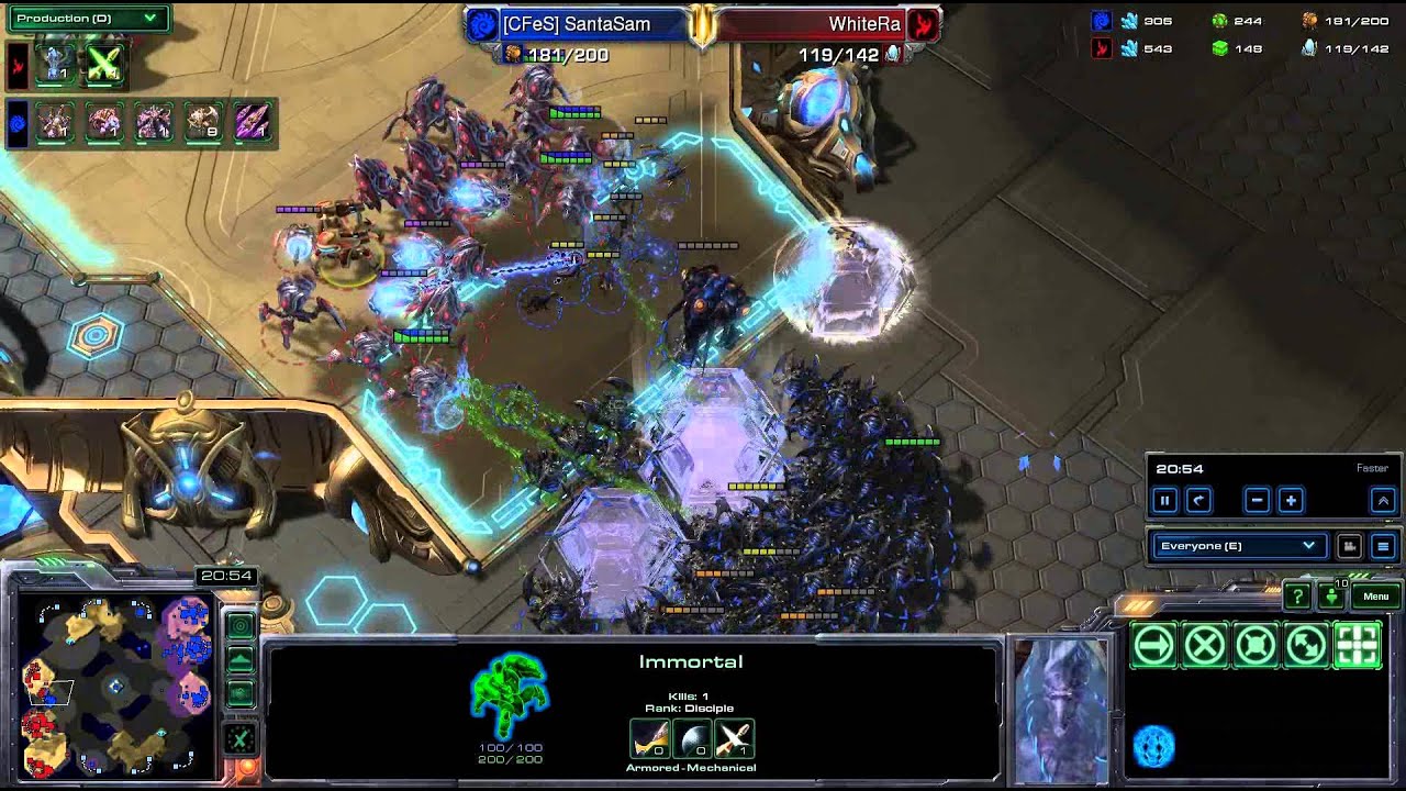 HD Starcraft 2 WhiteRa v SantaSam PvZ - YouTube