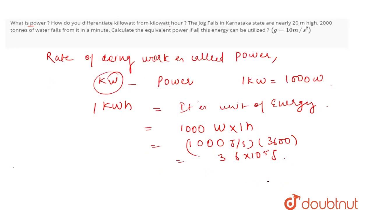 What is power ? How do you differentiate killowatt from kilowatt hour ...