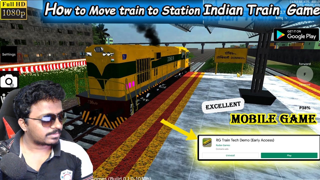 How to move the train to Station Side Gameplay RG Train Tech Demo Indian Train Game - YouTube