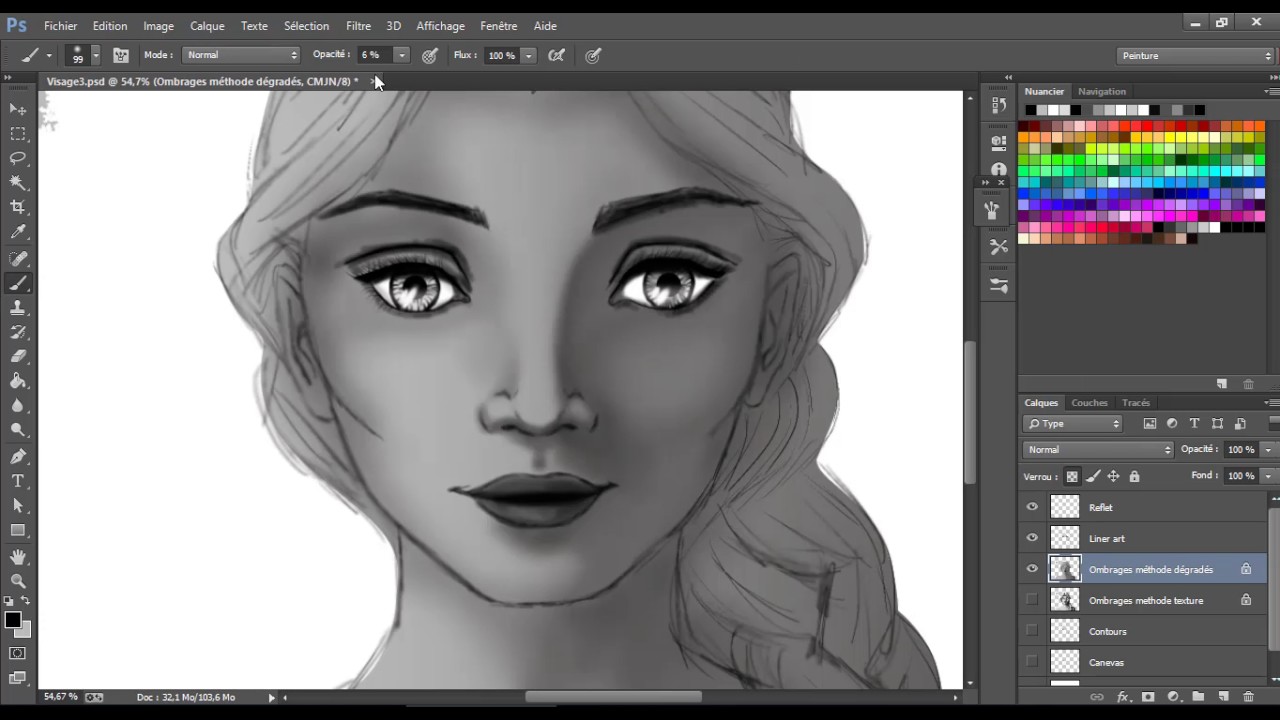 Speed paint - Female cartoon face - YouTube