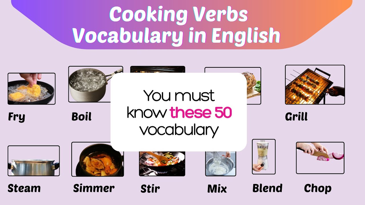 Cooking Verbs | Cooking Action Verbs in English | Cooking Vocabulary ...