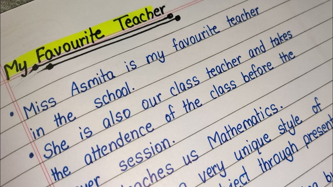 My Favourite Teacher Essay in English/Teacher's Day Speech in English ...