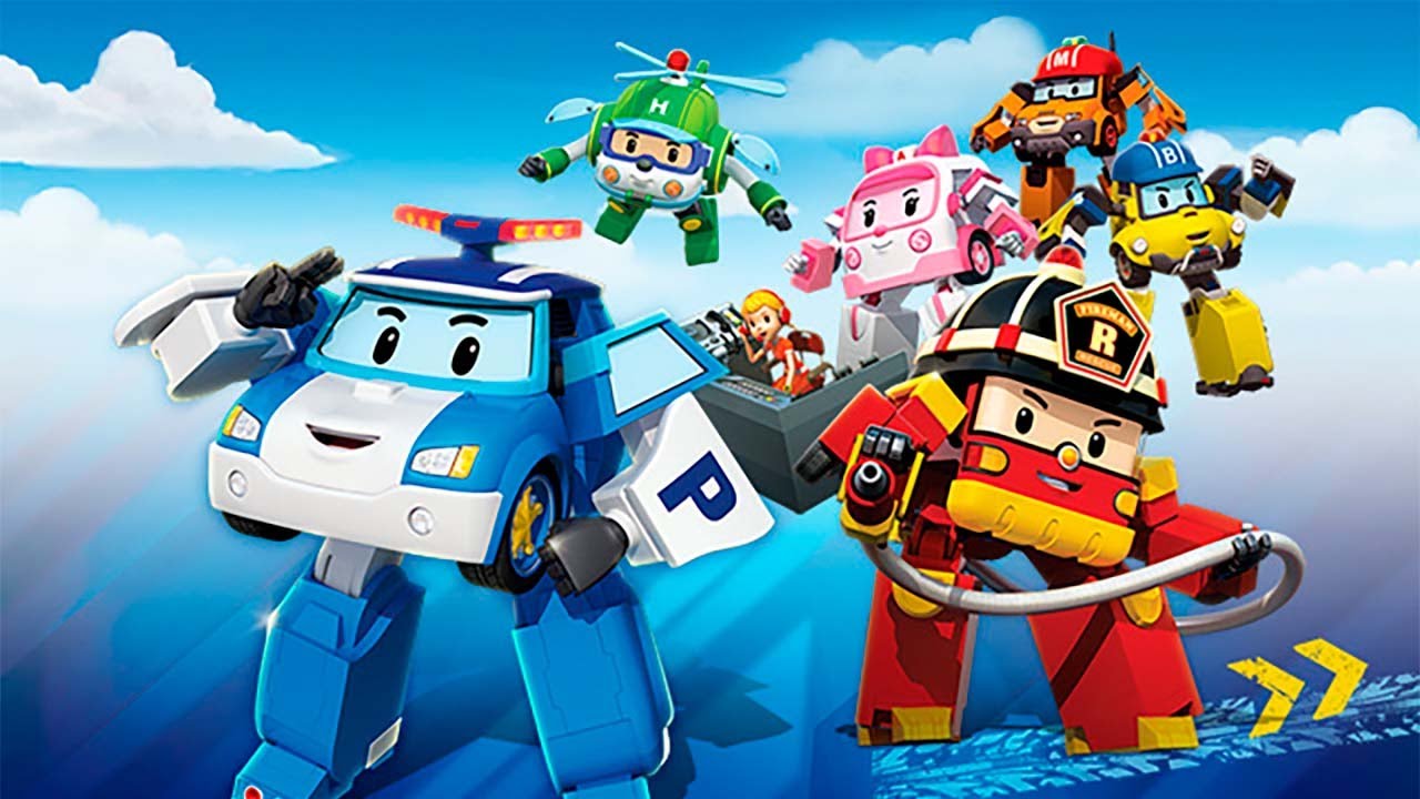 ROBOCAR POLI drawing and coloring movie cartoon for kids. Learn colors ...