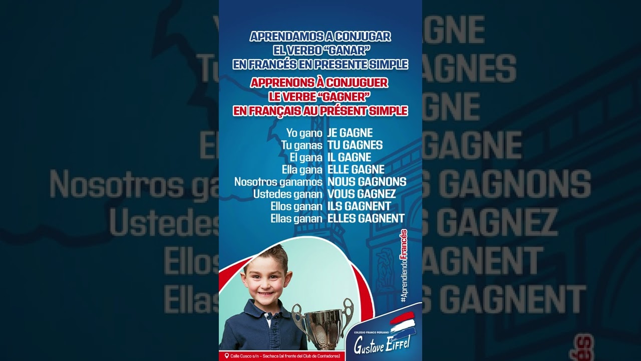 🇫🇷 Aprendamos a conjugar el verbo "GANAR" en francés en presente 🇫🇷 ...