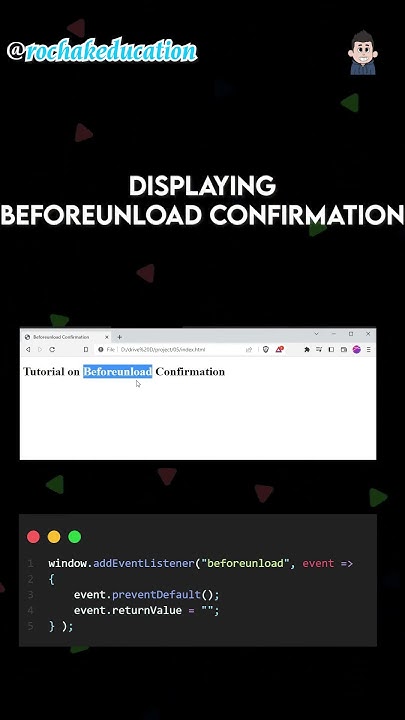 Beforeunload Confirmation | #shorts | Rochak Education - YouTube