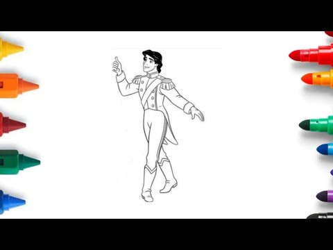 Beautiful Disney prince, prince charming,lets colour a prince step by ...