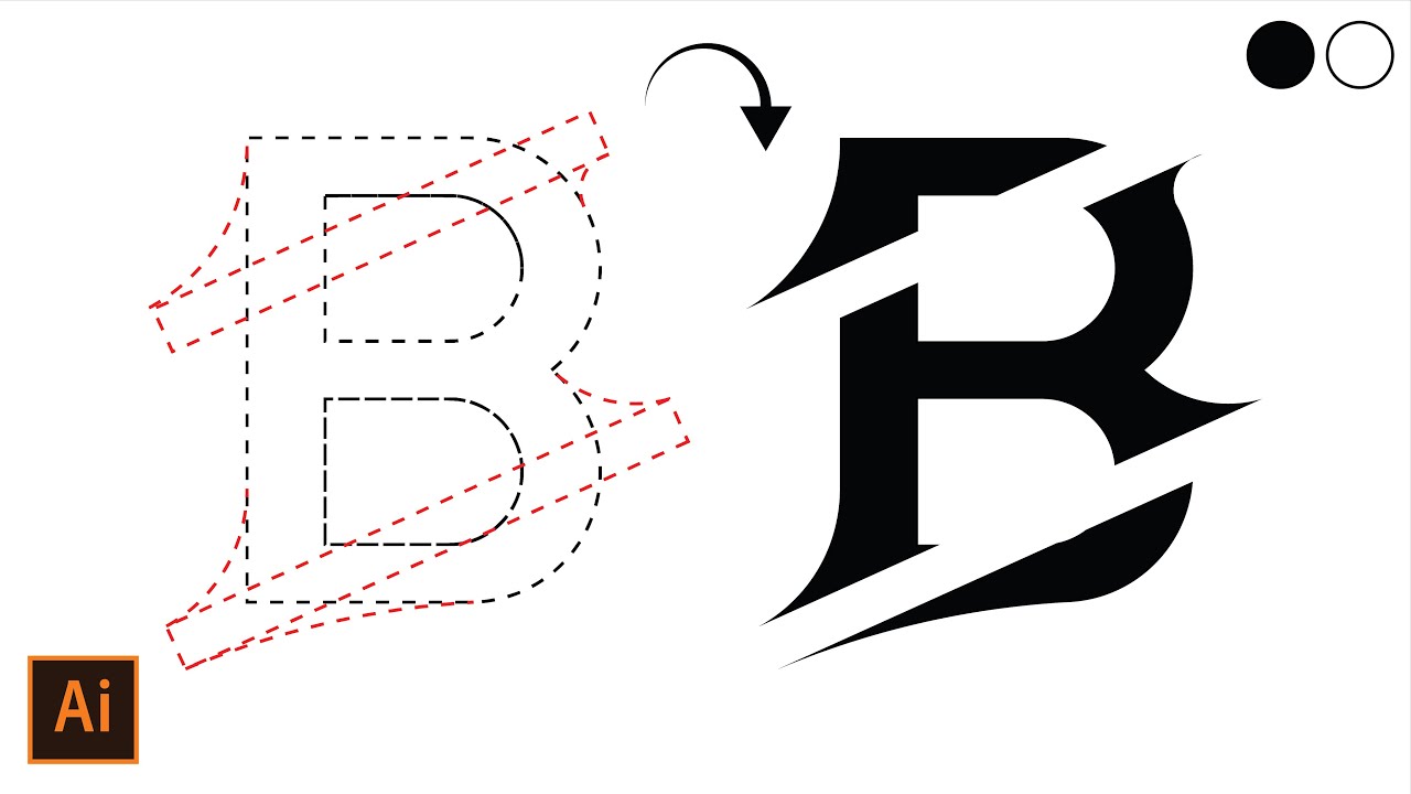 How To draw BR logo design in Illustrator - tutorial - YouTube