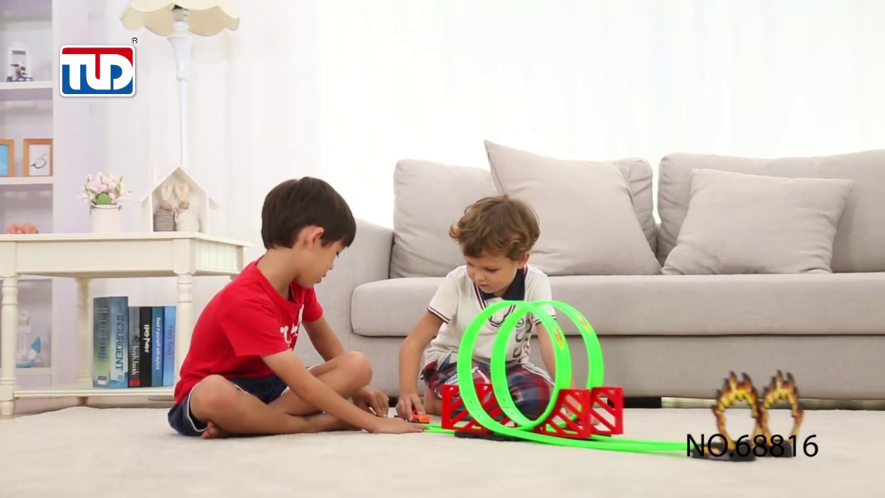 Pull Back Track Racer 68816 DIY Loops Track Toy for Kids - YouTube